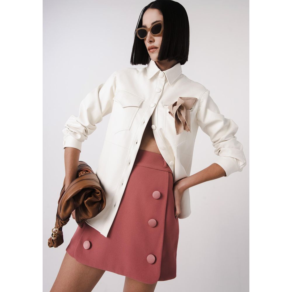 Saia Curta em Alfaiataria com Botões Raiza Rosa 010 05296 - lovlity