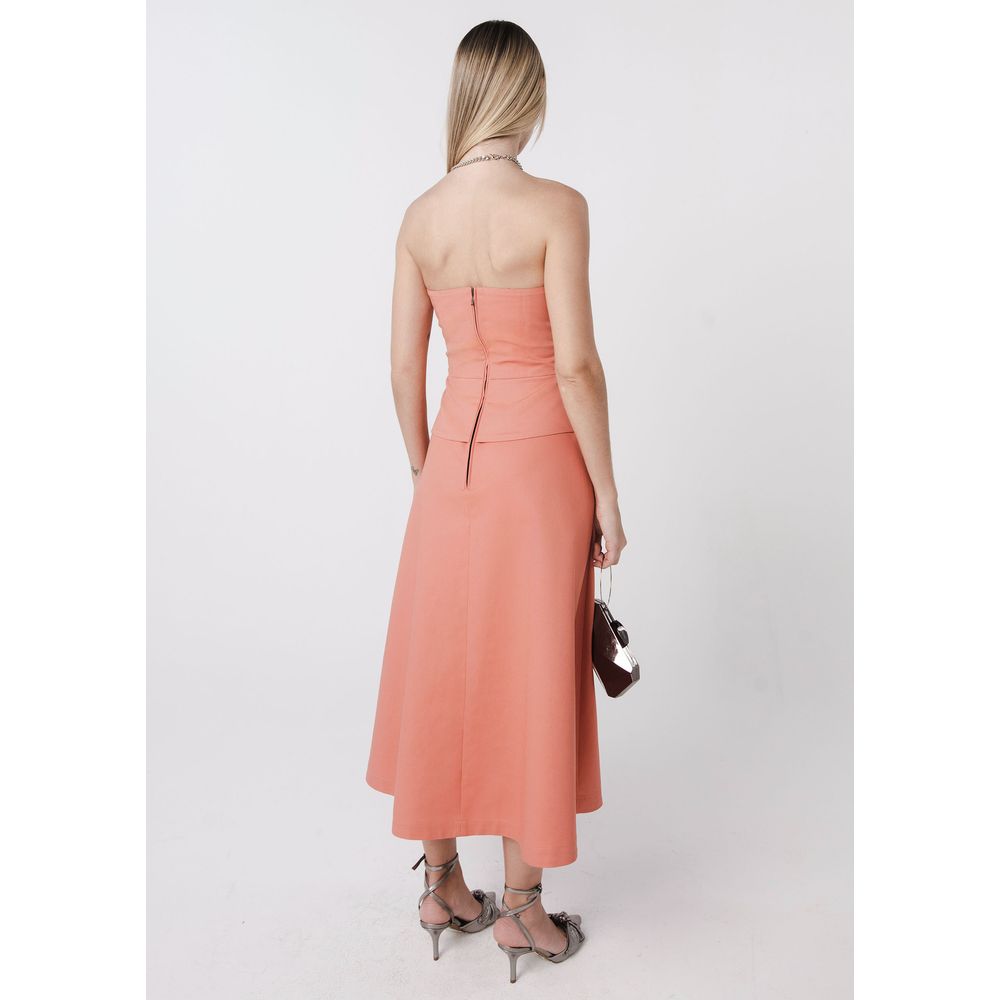 Vestido Midi em Sarja Estruturada com Corset Zarina Flamingo 124 05312 ...